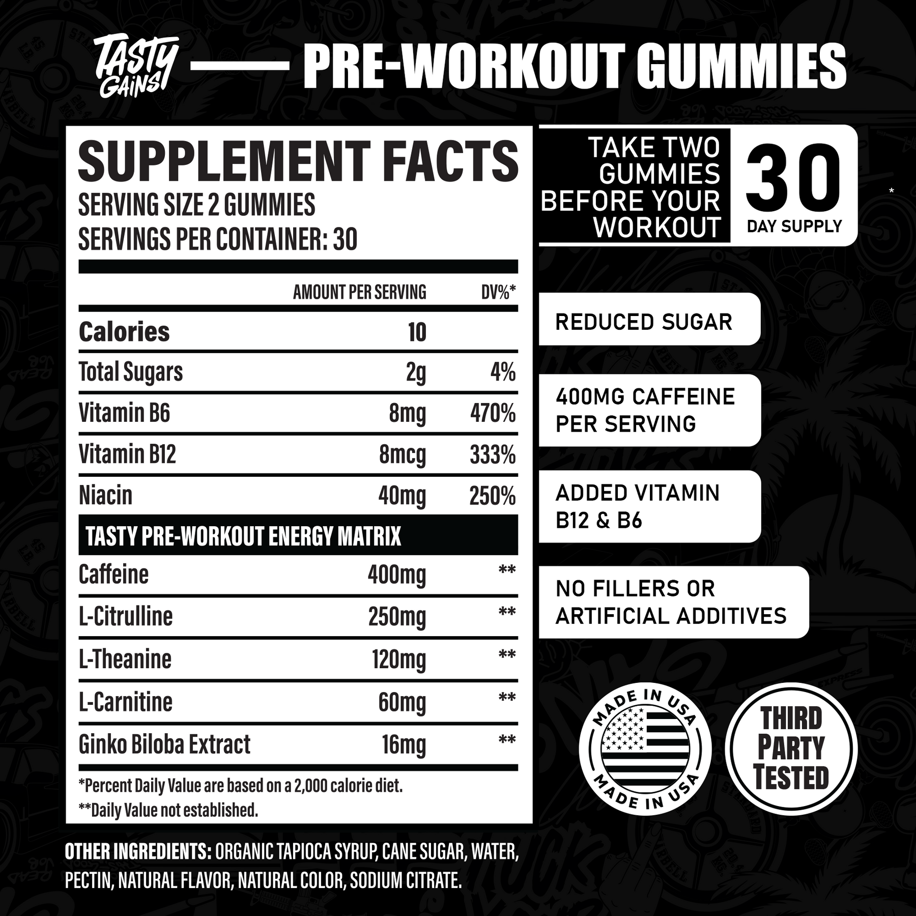 Tasty Gains Pre-Workout Gummies